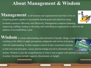 MANAGEMENT WISDOM | PPT