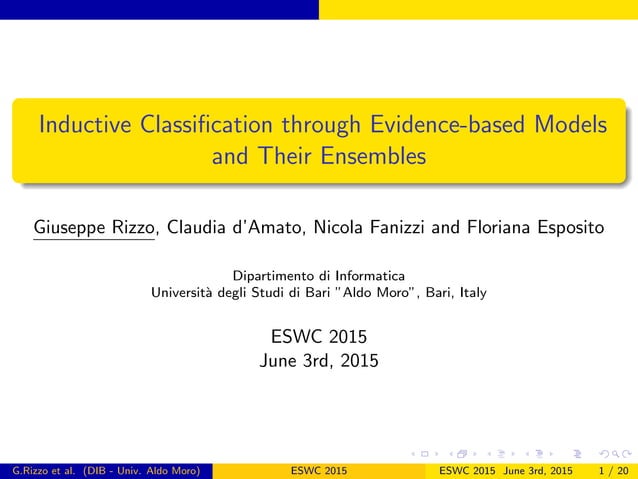 Inductive Classification through Evidence-based Models and Their Ensemble | PDF | Databases ...