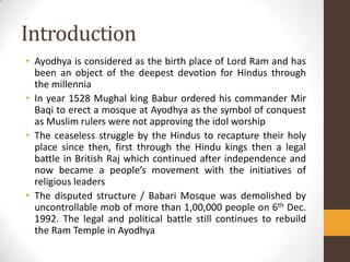 Ayodhya : Ram Janmabhoomi | PPTX