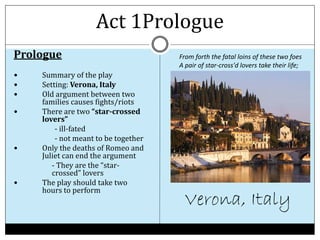 Romeo and Juliet Act 1 Notes | PPT