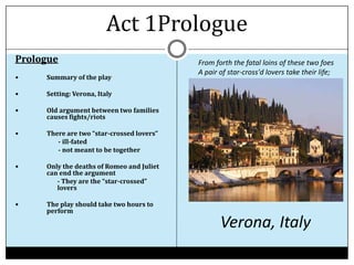 Romeo and Juliet Act 1 Summary | PPTX