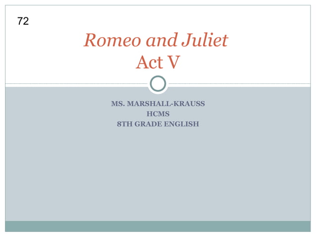 Romeo and Juliet Act 5 Scenes 1-2 Class Work | PPT
