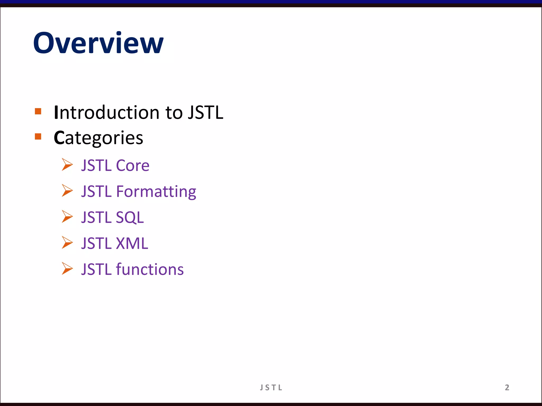 JSP Standard Tag Library | PPTX
