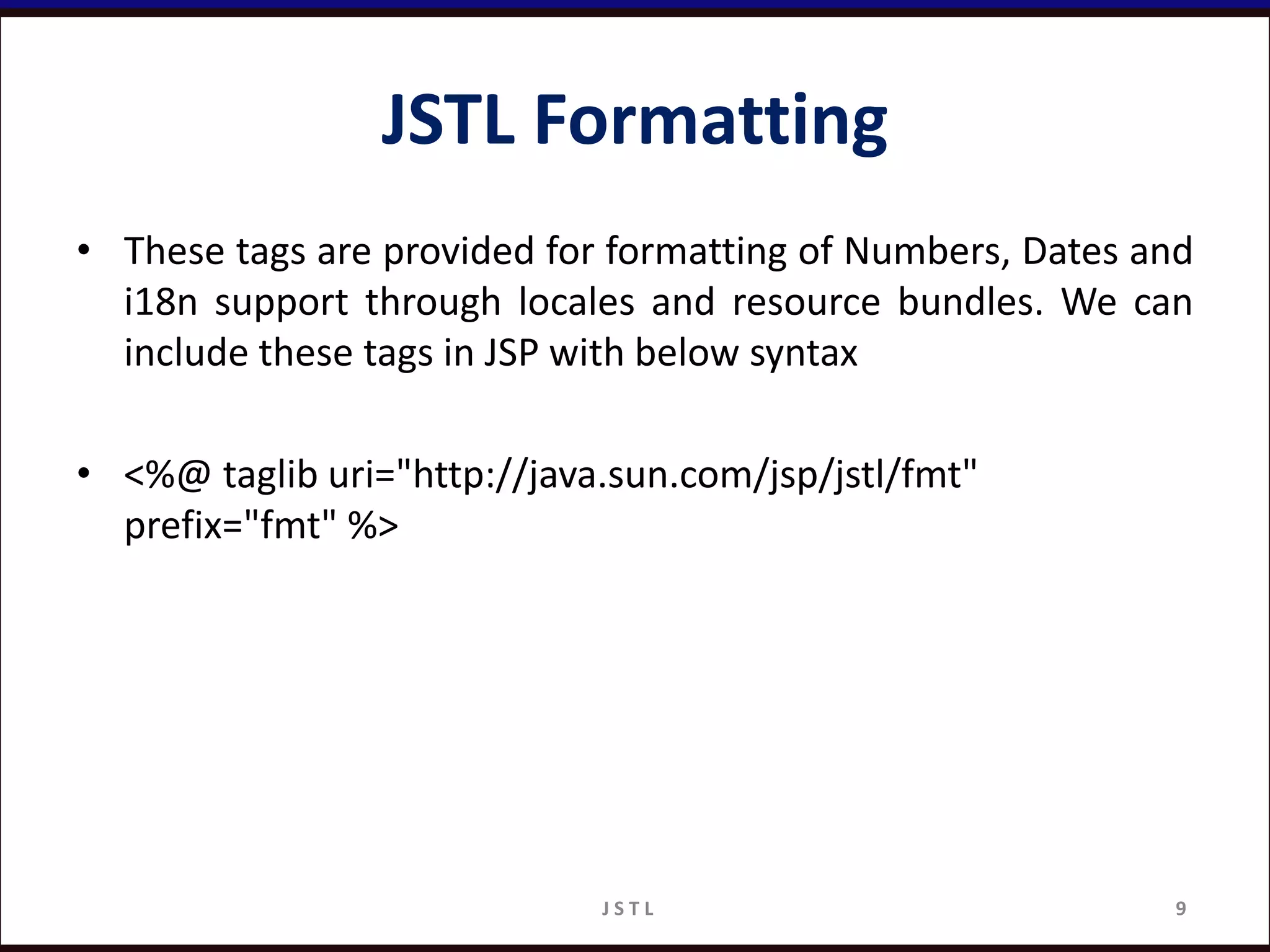 JSP Standard Tag Library | PPTX