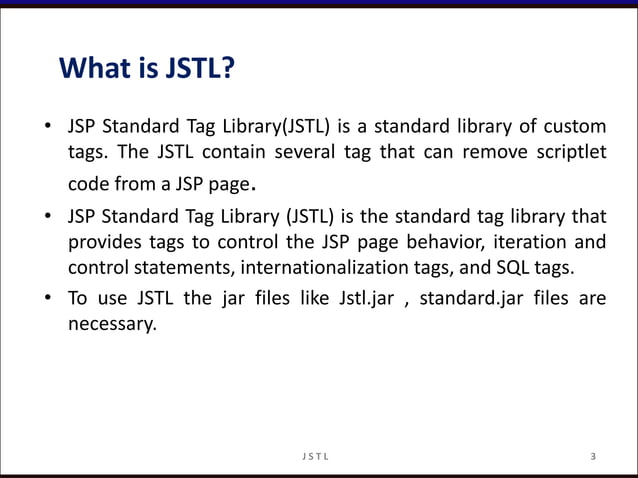 JSP Standard Tag Library | PPTX
