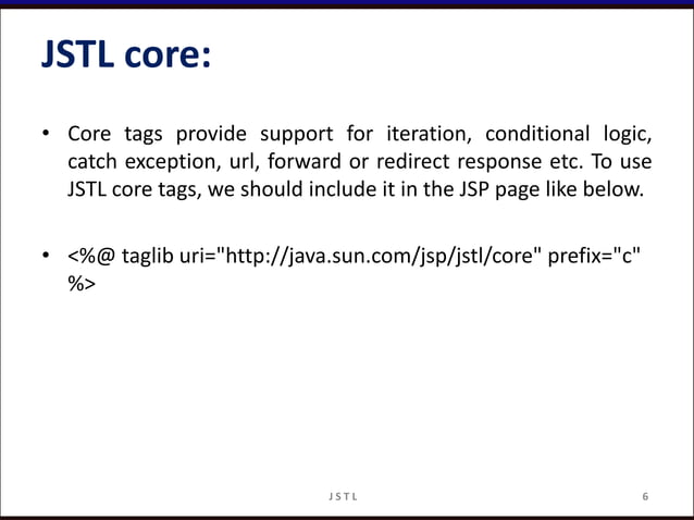 JSP Standard Tag Library | PPTX