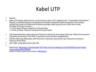 Jack RJ45 dan Kabel UTP | PPTX