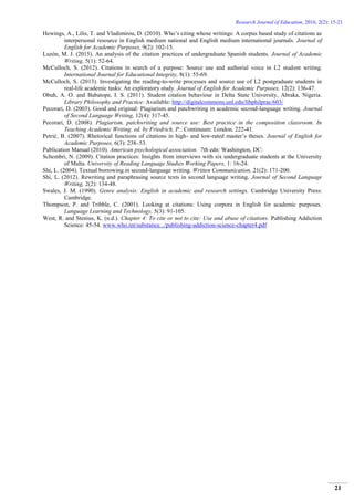 Citation Practices of Education Student Researchers in their Undergraduate Thesis | PDF