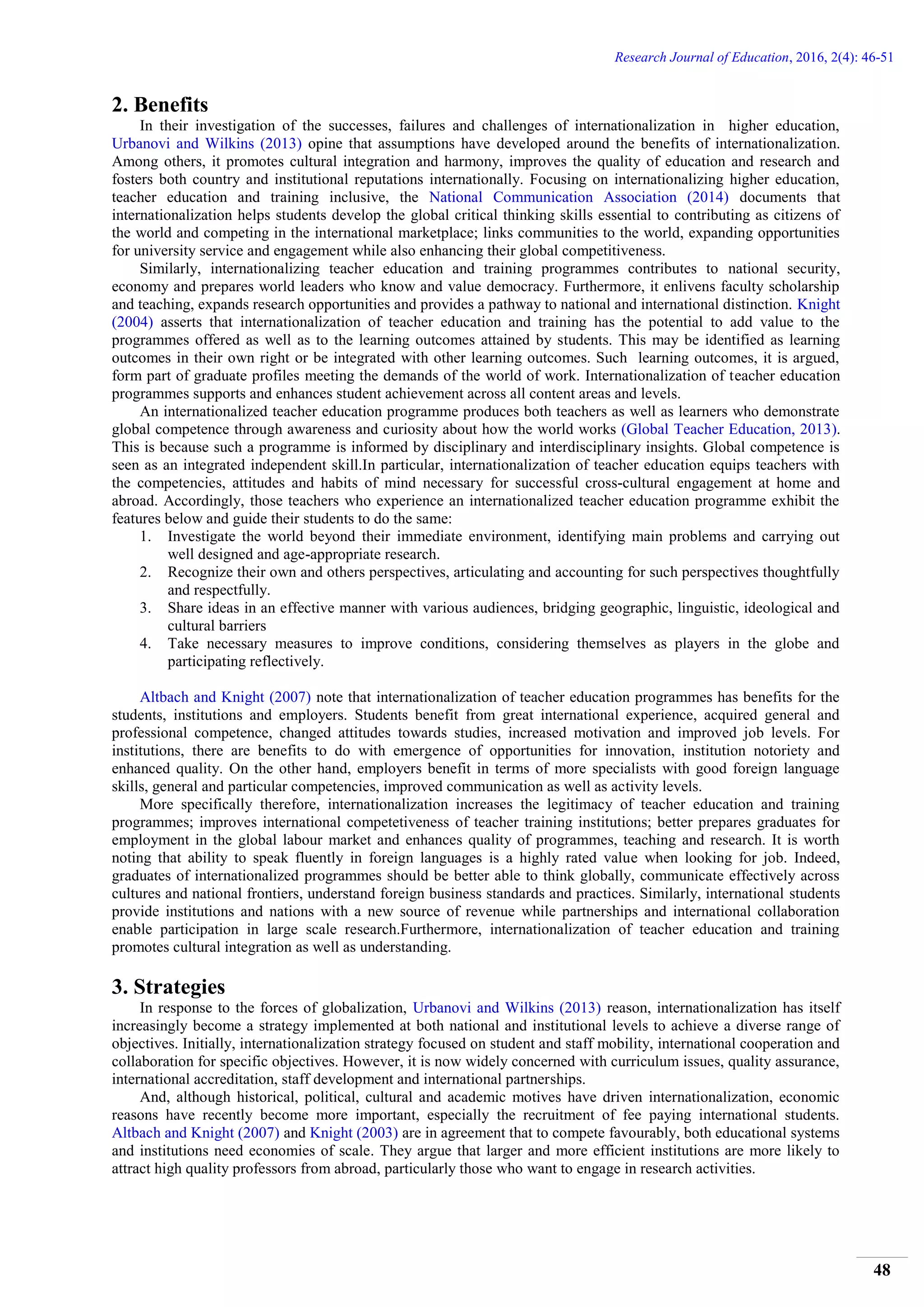 Internationalization as a Concept in Teacher Education and Training ...