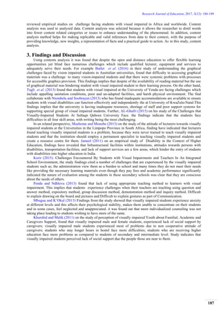 Open and Distance Learning for Blind: Empirical Review of the ...