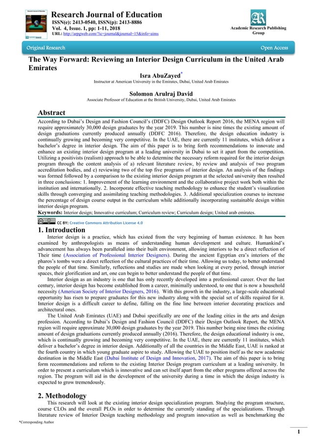 The Way Forward: Reviewing an Interior Design Curriculum in the United ...