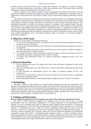 Performance Management in State Universities in Cameroon: An Administrator’s Perspective | PDF