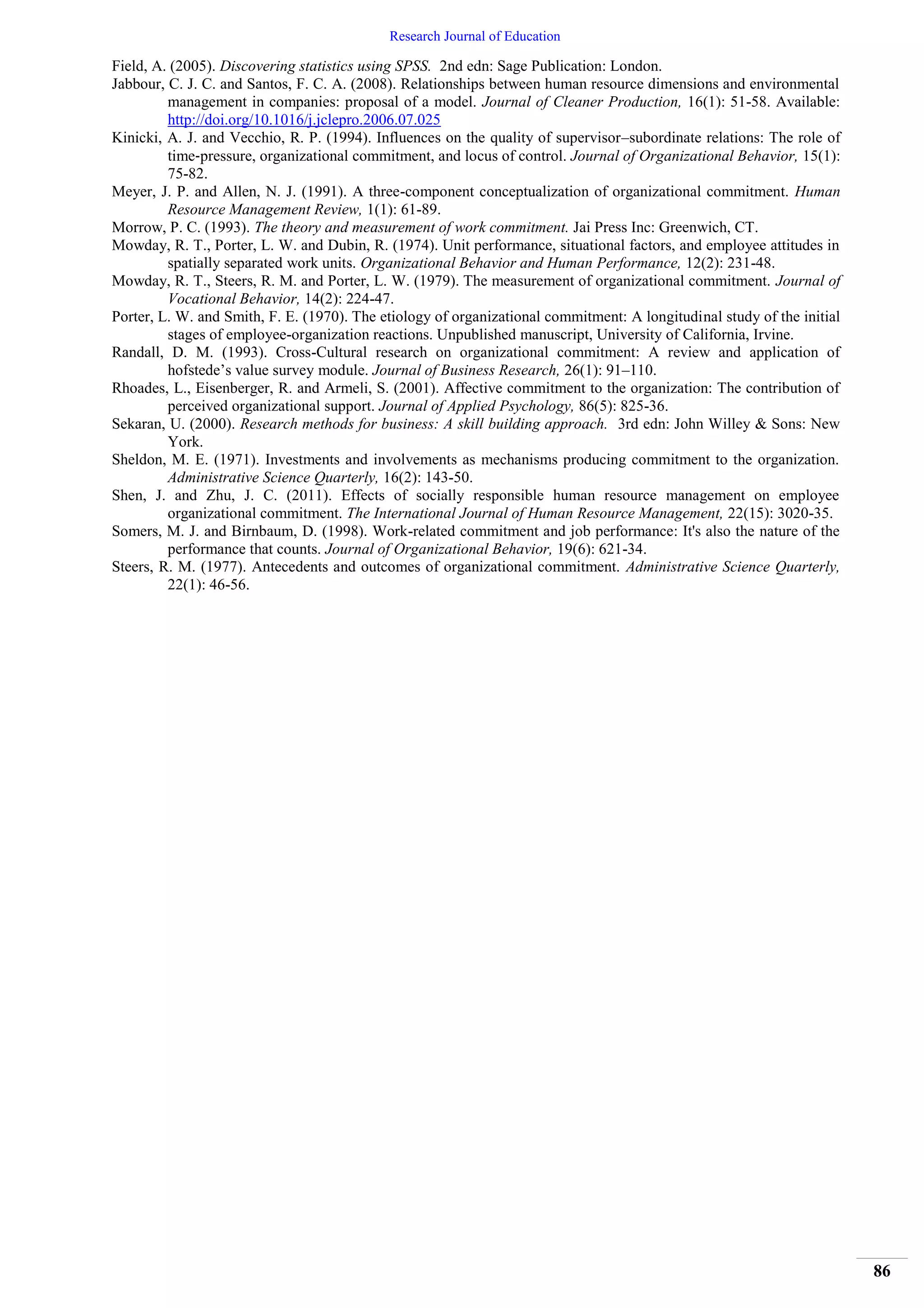 Organizational Commitment and Employee Performance With Special Reference to Administrative ...