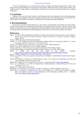 Open Access Location of Mothers and Child Rearing Practices as a Predictor to Juvenile ...
