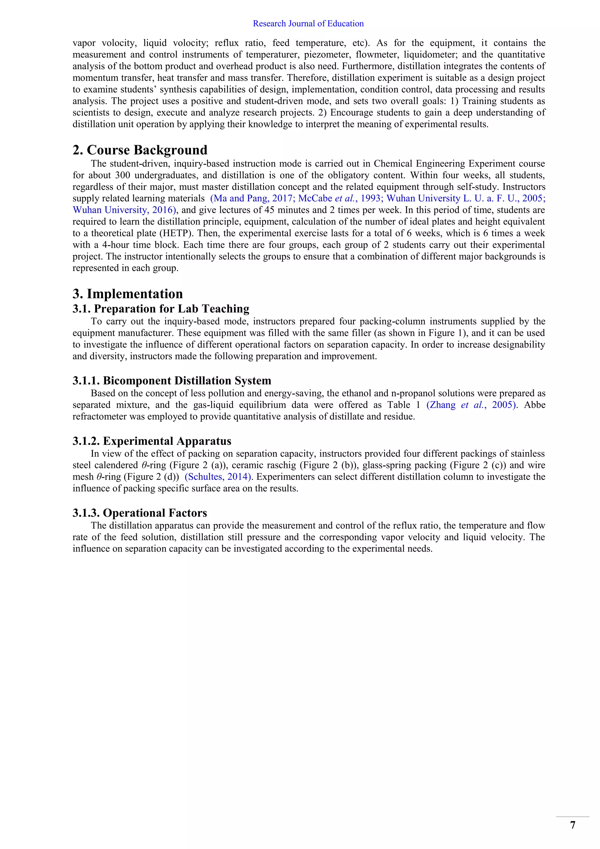 Student-led Inquiry Learning Ability Training - Taking Distillation ...