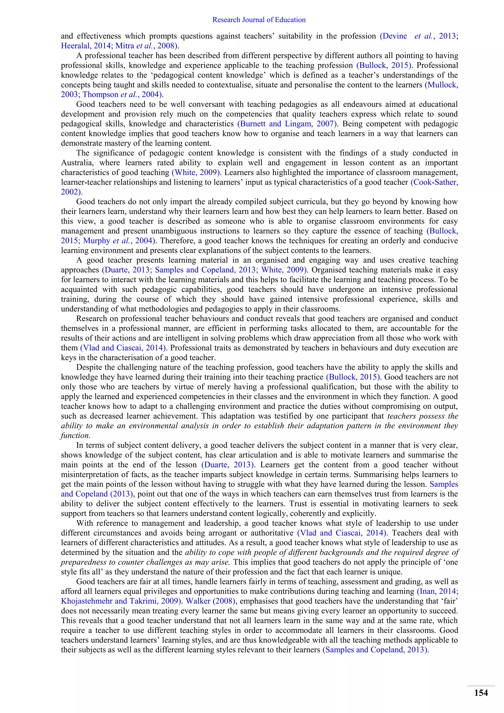 The Three Characteristics of an Effective Teacher | PDF