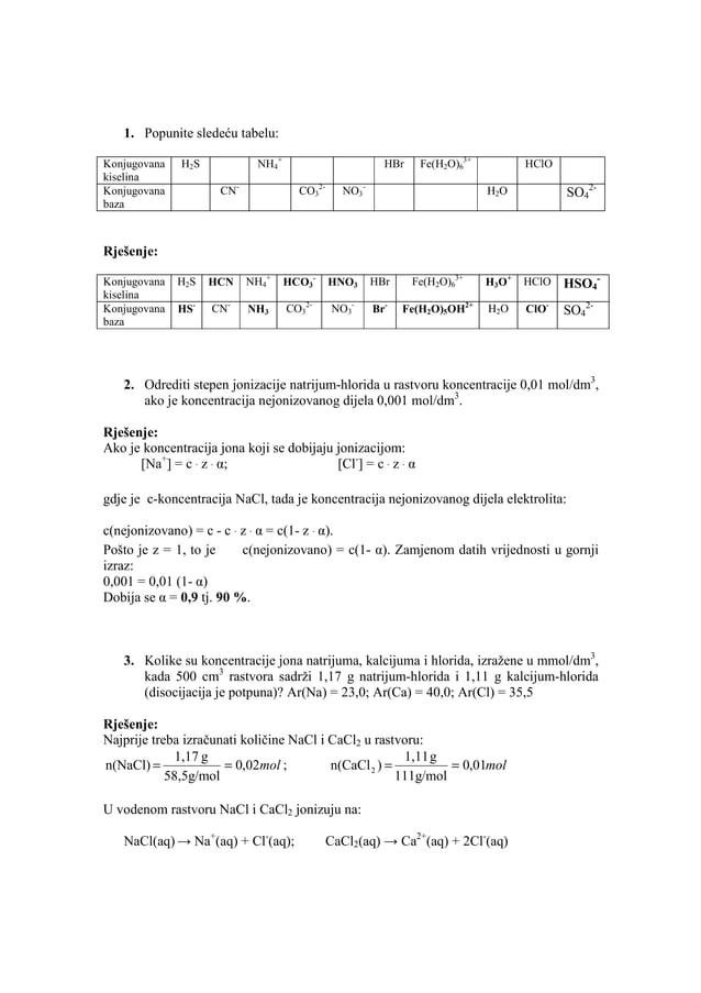 Rjesenja hemija ii razred | PDF