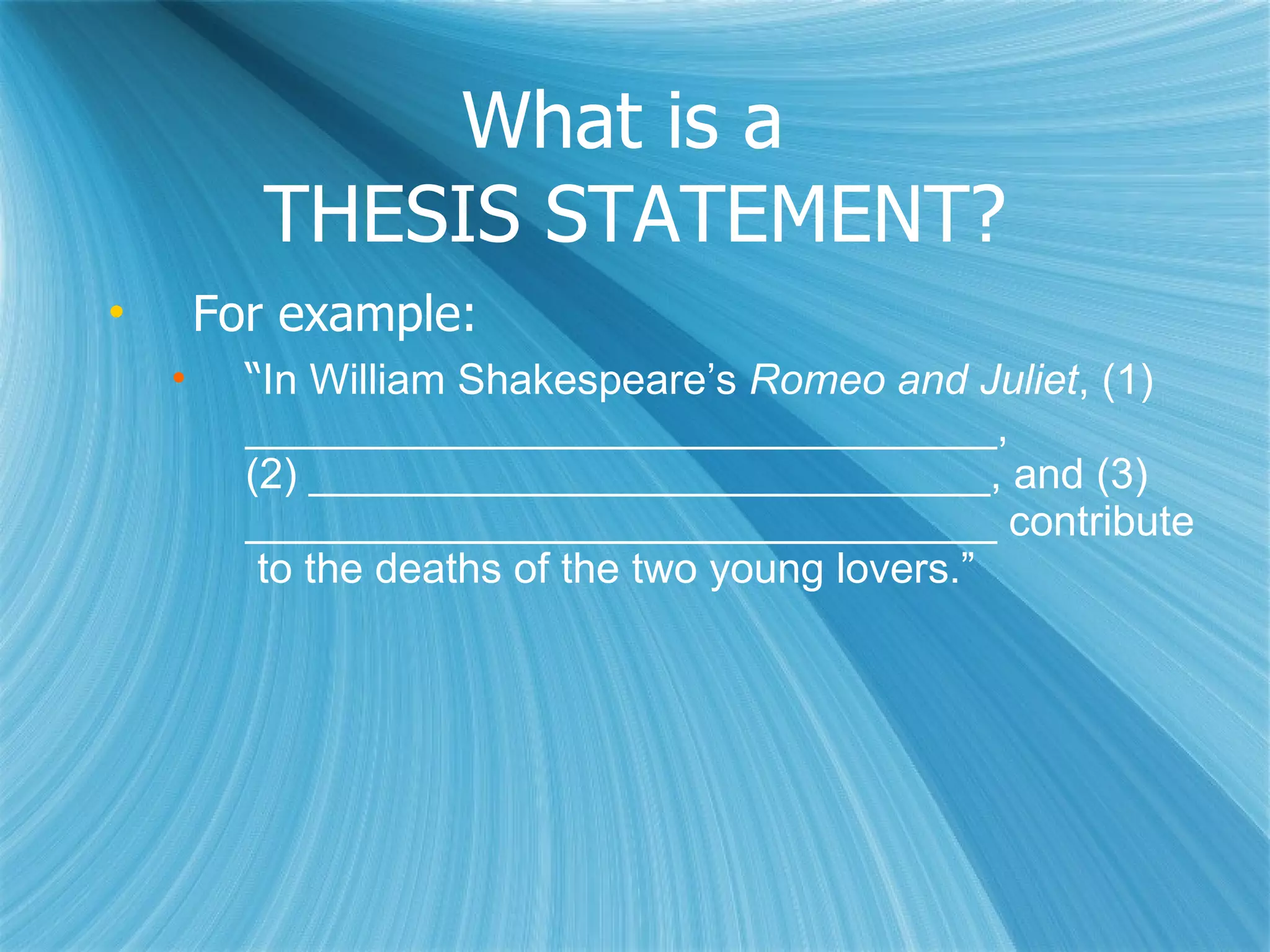 Romeo & Juliet—Expository Essay | PPT