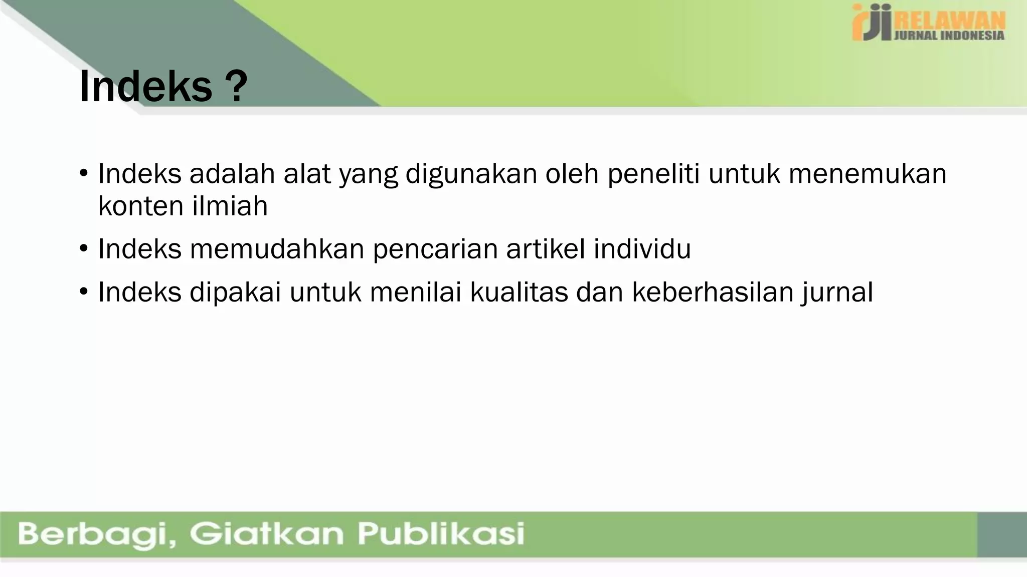 Indeksasi Jurnal | PDF