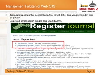 MANAJEMEN ARTIKEL DAN TEMPLATE PADA OJS 2.X | PDF