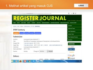 MANAJEMEN ARTIKEL DAN TEMPLATE PADA OJS 2.X | PDF
