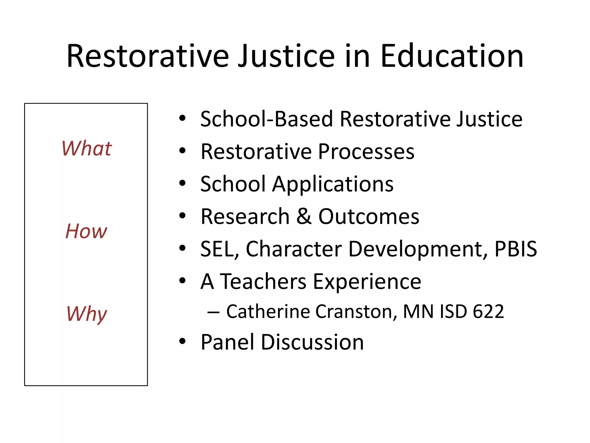 Restorative Justice in Education | PPTX