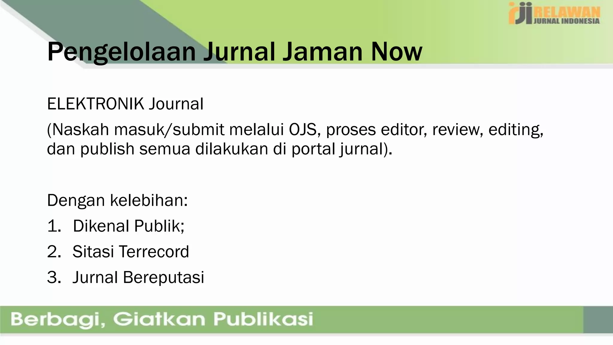 PENGENALAN PENGELOLAAN JURNAL | PDF