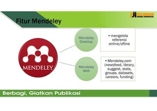 Mendeley - Manajemen Referensi dan Media Sosialisasi Penelitian | PDF