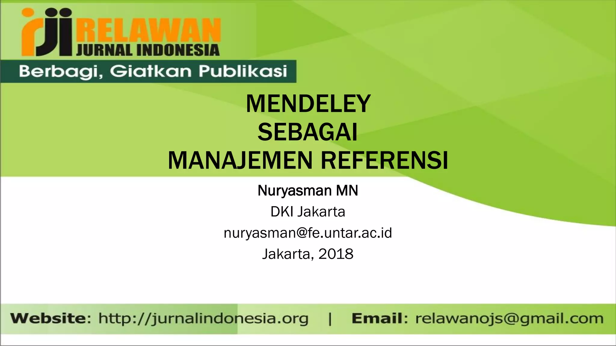 MENDELEY SEBAGAI MANAJEMEN REFERENSI | PDF