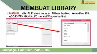MENDELEY SEBAGAI MANAJEMEN REFERENSI | PDF