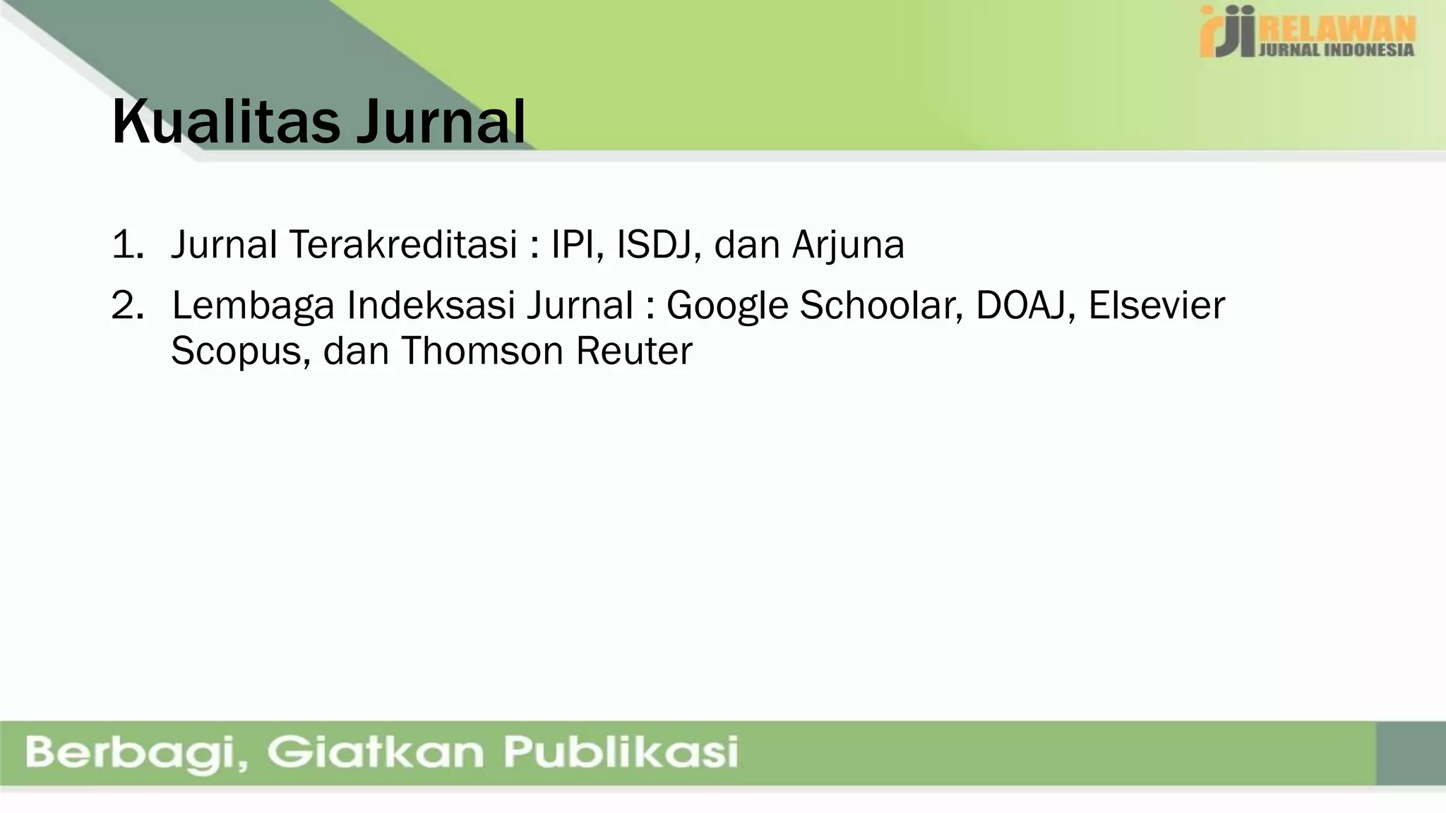 Indeksasi Jurnal Nasional | PDF