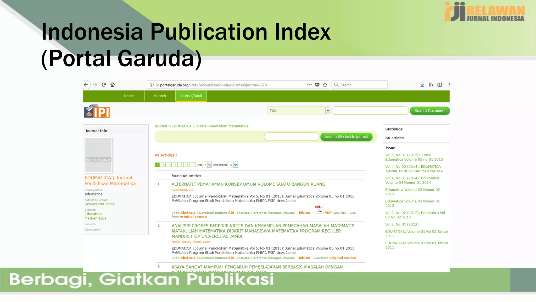 Indeksasi Jurnal Nasional | PDF