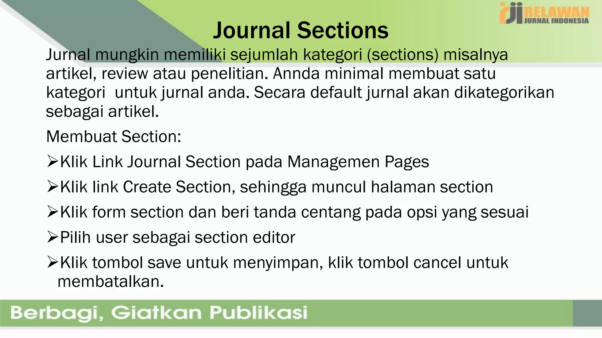 Pengenalan Menu pada Open Journal System | PDF