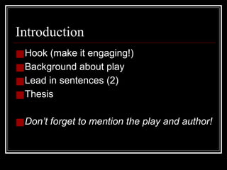 PowerPoint Basics: thesis and introduction techniques | PPT