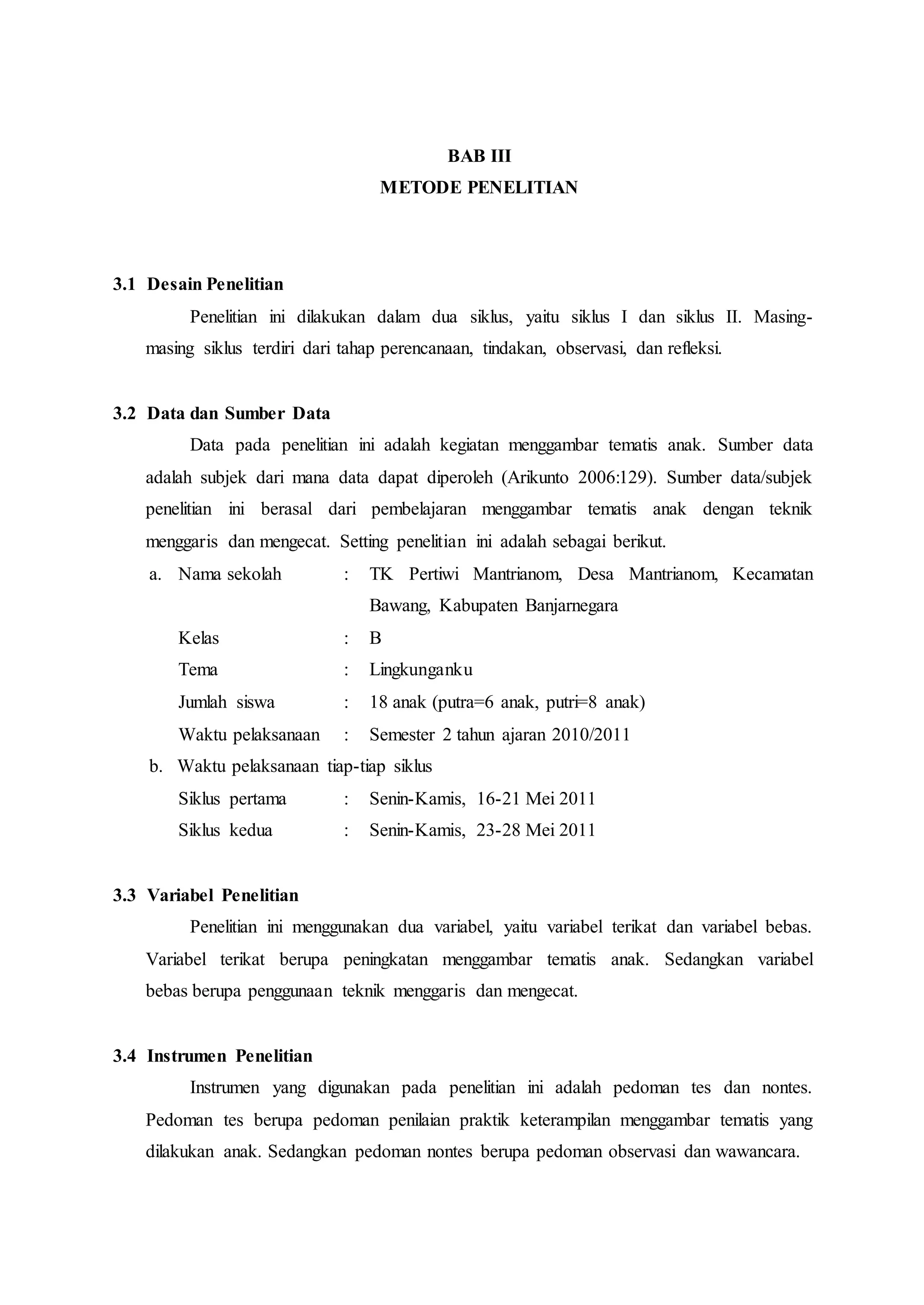 Contoh ptk paud | DOCX
