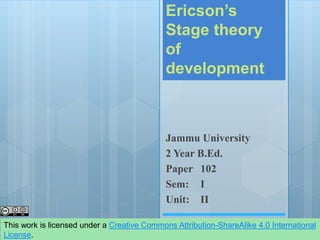 Eric Ericson: Stage theory of development | PPTX