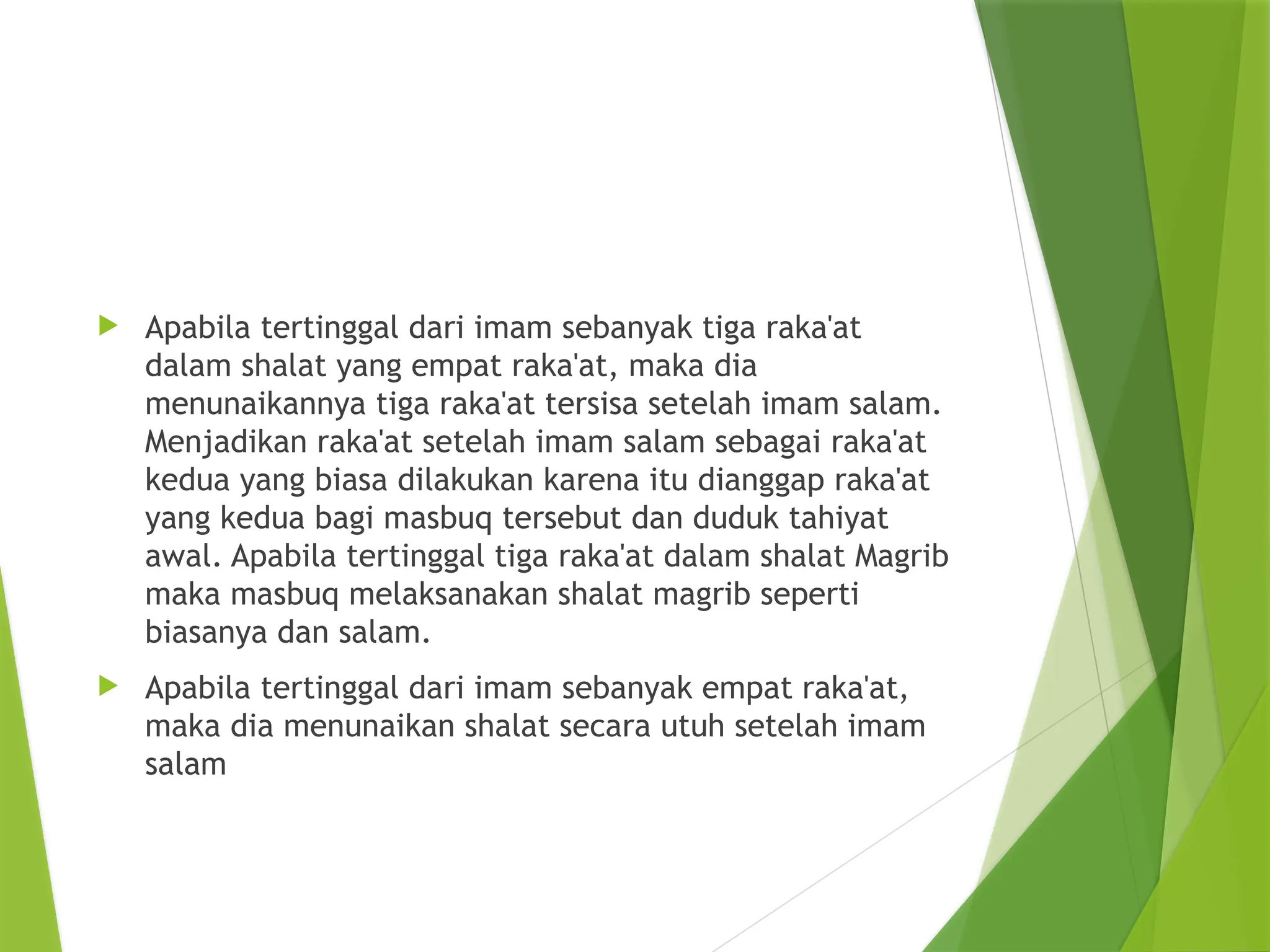 Materi tentang Masbuq sholat beserta dengan tatacaranya | PPTX