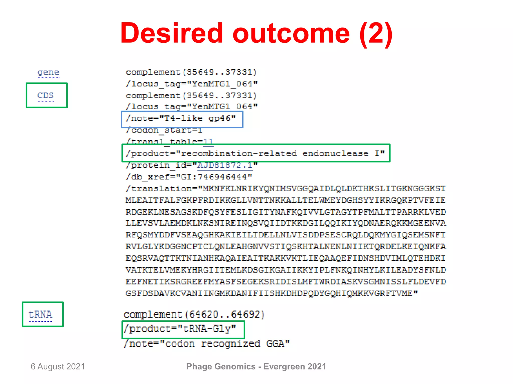 From Sequence to Knowledge (Tools for Phage Genome Annotation) | PPT