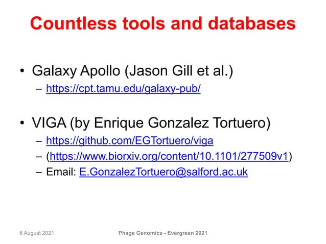 From Sequence to Knowledge (Tools for Phage Genome Annotation) | PPT