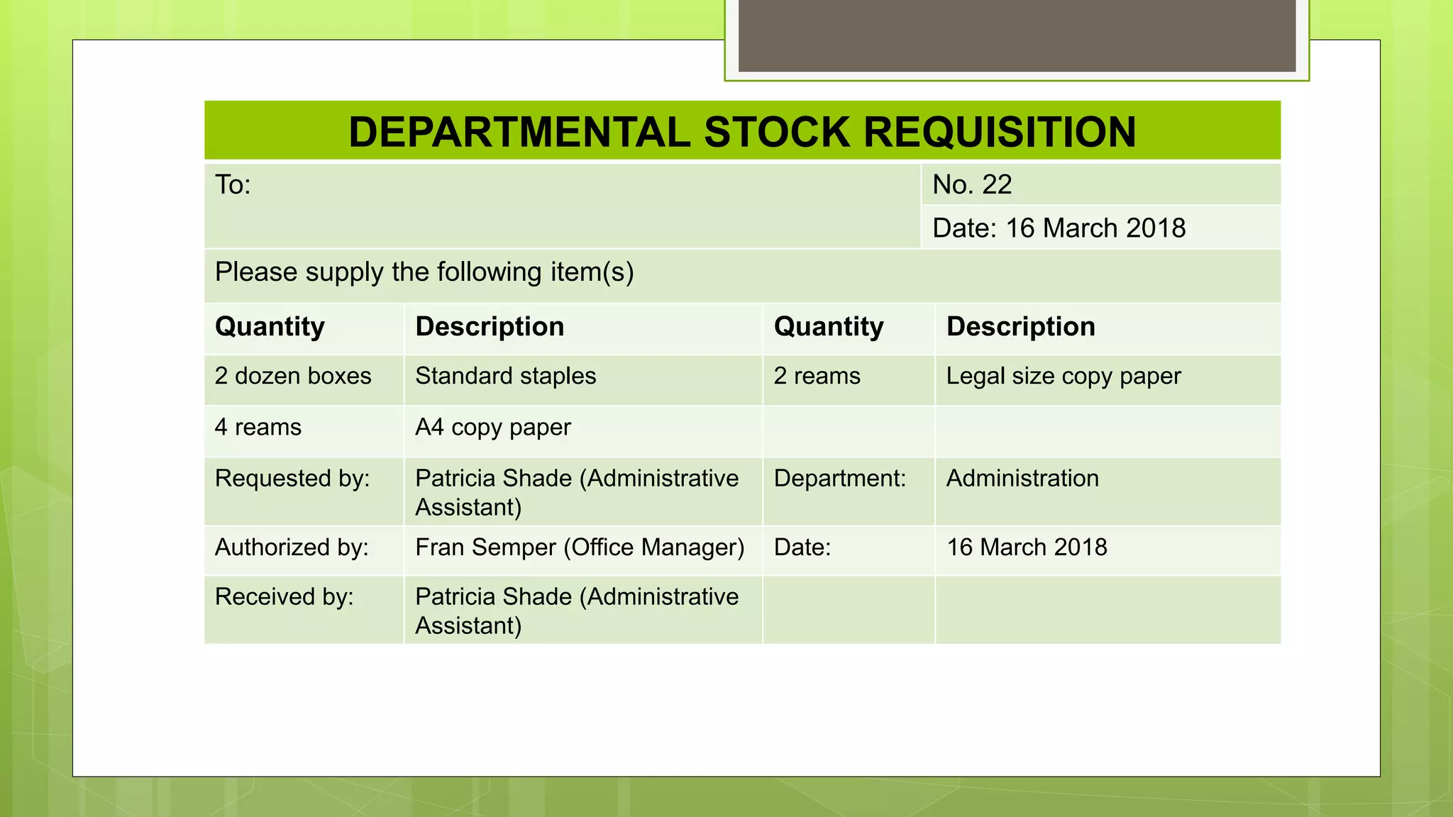 Documents used in procurement and inventory management | PPTX