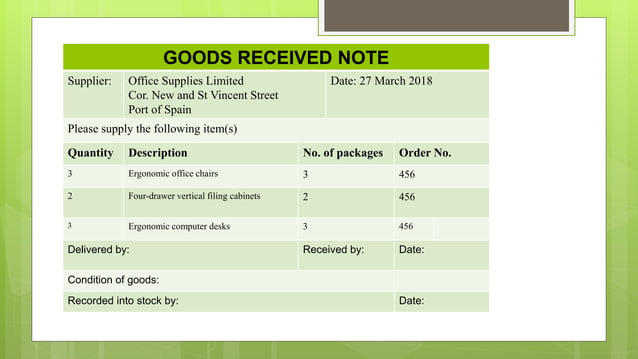 Documents used in procurement and inventory management | PPTX