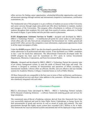 RKCL Corporate Brochure 2012 | PDF