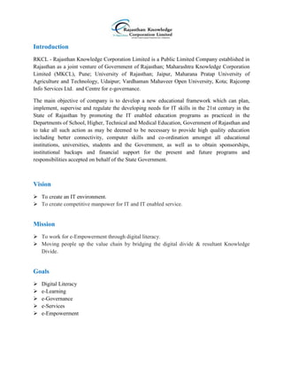 RKCL Corporate Brochure 2012 | PDF