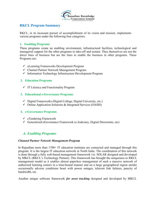 RKCL Corporate Brochure 2012 | PDF