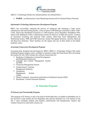 RKCL Corporate Brochure 2012 | PDF