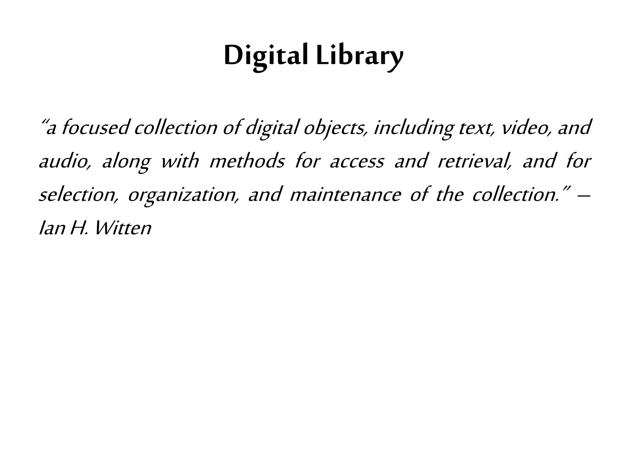 Basic Concepts of Digital Library | PPTX
