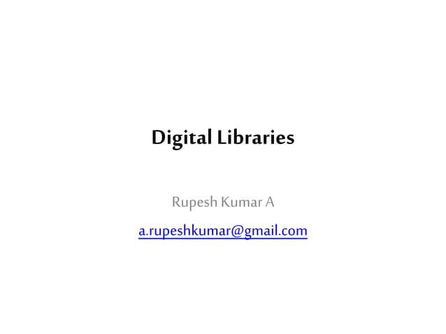 Basic Concepts of Digital Library | PPTX | Databases | Computer ...