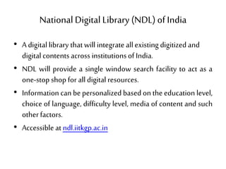 Digital Library Initiatives in India | PPTX