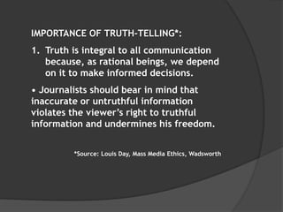 Media Ethics: Truth-telling | PDF