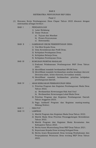 RKP Desa Tahun 2022 | DOCX